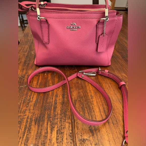 Coach | Bags | Raspberry Pink Coach Purse With Handles And Shoulder ...